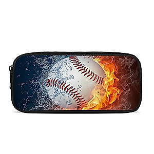 TOADDMOS Fire Water Baseball Kids Backpacks Boys School Bookbags Large Capacity Preschool Bookbag Set with Lunch Box and Pencil Case, Children School Bag Set