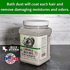 Chinchilla Bath Dust, 3 lb. Tub, All Natural Dusting Powder for Cleaning Degus, Hamsters, & Gerbils, Pure Cleansing Pumice Sand by Billy Buckskin Co