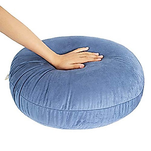 Hodeco Round Throw Pillow 16x16 Down-Like Polyester Super Soft Ultra Fluffy Feather-Like Touch Round Cushion for Couch Decorative Circle Round Floor Pillow for Kids Bed Sofa, 1 Piece, Navy Blue