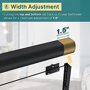 ELEGANT Semi-Frameless Sliding Shower Door 60 in. W x 72 in. H, Bathroom Sliding Door with 1/4'' Clear Glass, Black Hardware Double Sliding Glass Shower Enclosure