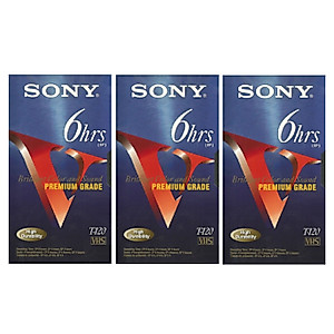 SONY 3T120VR 6hrs. EP T-120 VHS Tapes (3-Pack)