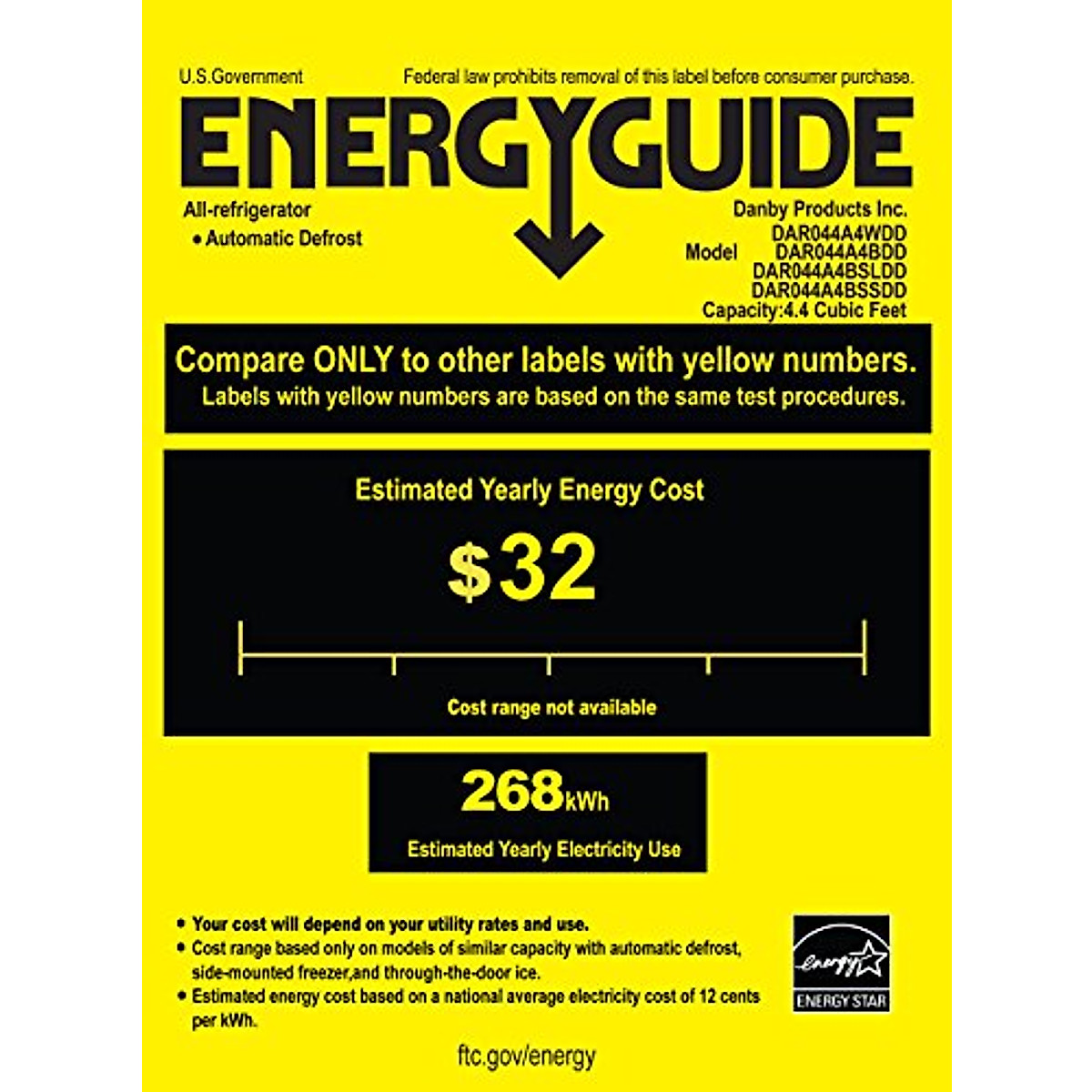 Danby Designer 4.4 Cubic Feet Compact Refrigerator (DAR044A4WDD) White