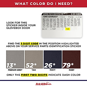 DashSkin Molded Plastic Dash Cover Compatible with 1997-2000 C1500/K1500 Tahoe Suburban Yukon & 1997-2000 Escalade in Medium Grey - Easy Cracked Dashboard Fix - Made in America