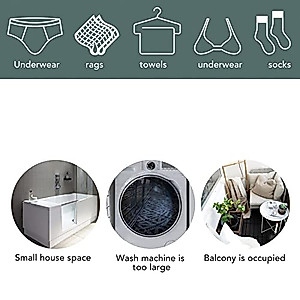 Luqeeg Portable Washing Machine, Sonicleaning Mini Washing Machine with Sucking Disc Automatic Folding Baby Clothes Underwear Washing Tub USB Low Noise Small Washer for Camping, Travelling, Apartment