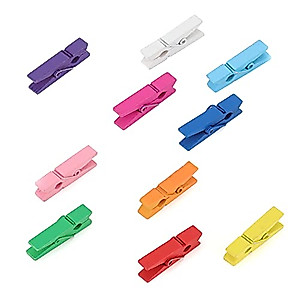 MANCHAP 200 Pack Mini Colored Wooden Clothespins, 1.37 Inch Small Rainbow Clothes Pins Wooden Clothes Pegs, Wood Clothing Pins Wooden Clips for Clothes, Photos, Crafts Display