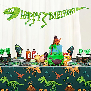 Uiifan 171 Pcs Dinosaur Party Supplies Include Dinosaur Birthday Paper Plates Cups Napkins Tableware Set Dinosaur Tablecloth Banner for Boys Kids Baby Shower Dino Theme Birthday Party Decorations
