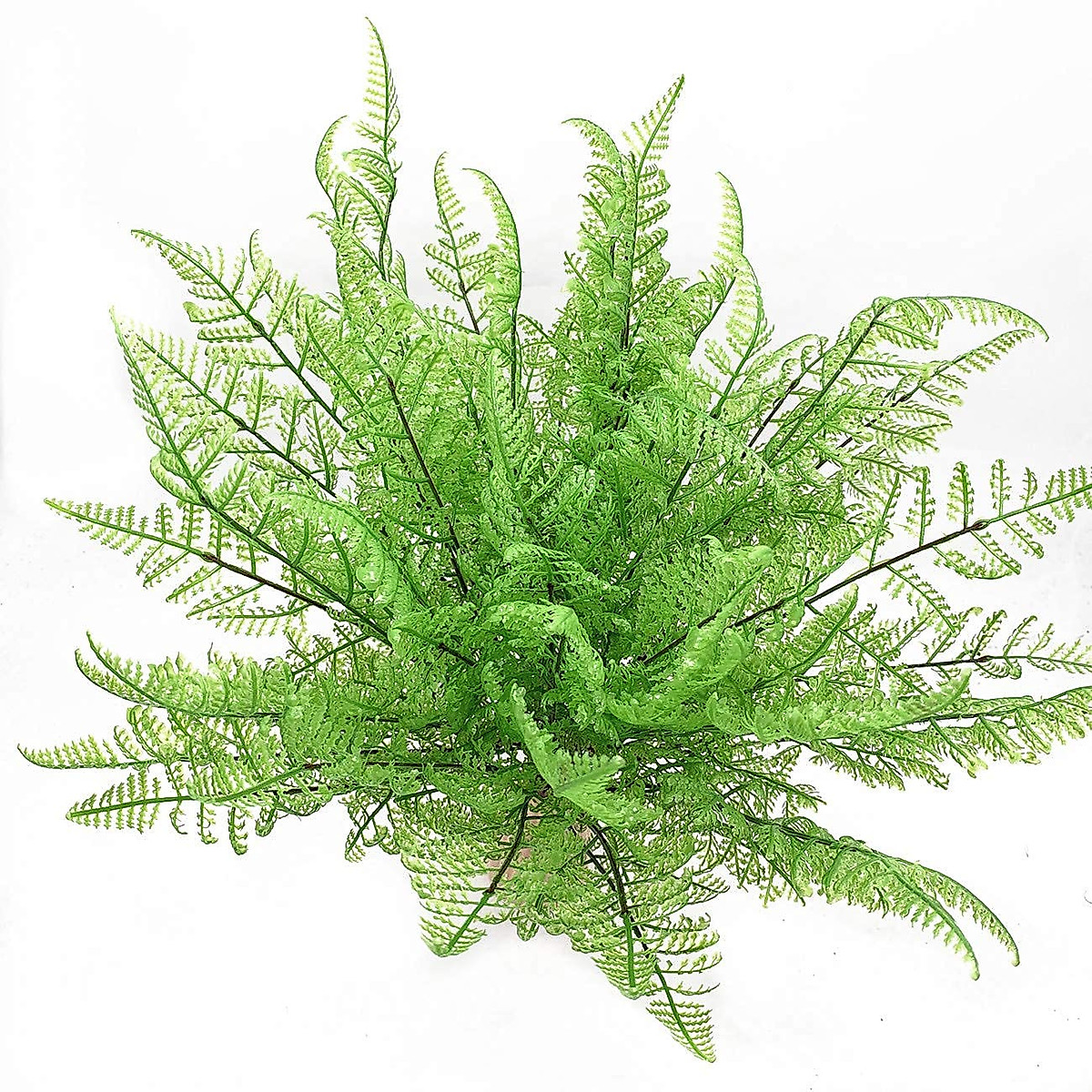 LOVENIMEN Artificial Fern Leaves Plants, Plastic Shrubs Grass Fake Bushes 2pcs, Outdoor Indoor Greenery Home Garden Décor Verandah Planting Filler Table Centerpieces Arrangements DIY Decoration