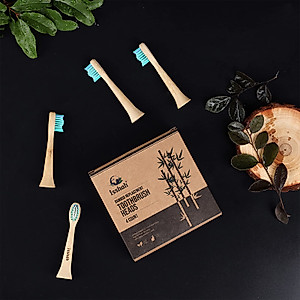 Bamboo Replacement Toothbrush Heads - FSC Certified and PETA Approved, 4 Count (Fits Most Philips Electric Toothbrushes)