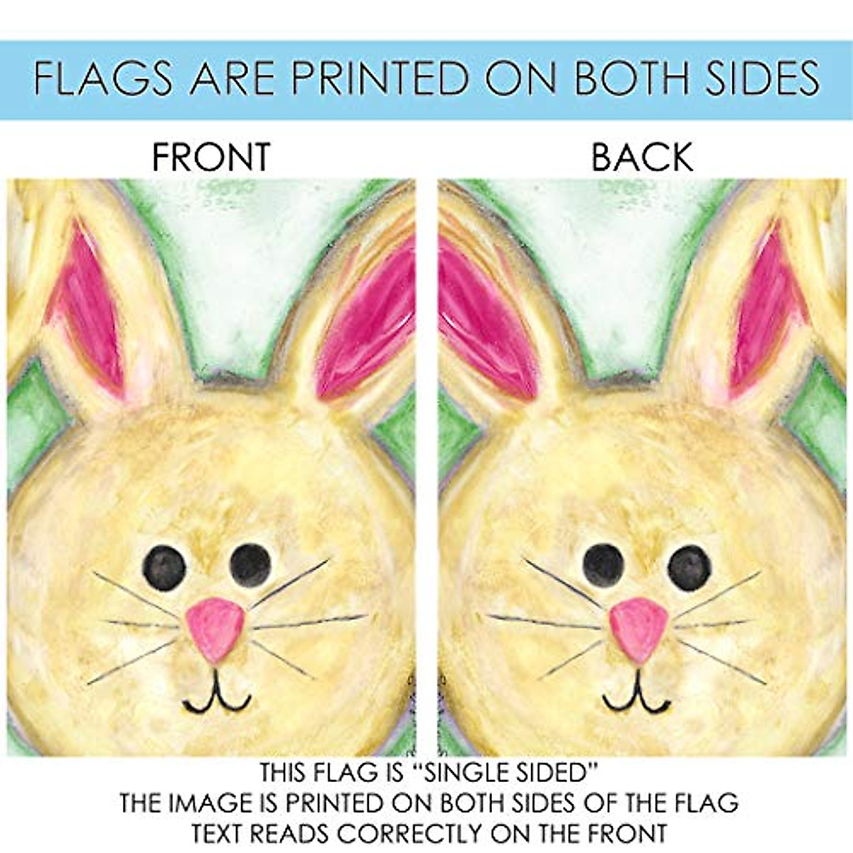 Toland Home Garden 107092 Floppy Eared Bunny Easter Flag 28x40 Inch Double Sided Easter Garden Flag for Outdoor House Flag Yard Decoration
