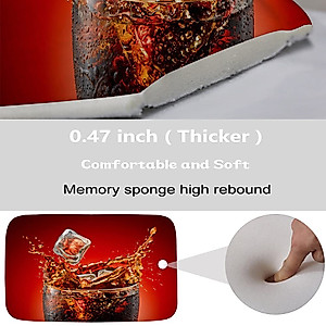 Red Soft Drink Ice Modern Bath Rugs for Bathroom Non Slip Door Rug with Rubber Backing Memory Foam Absorbent Mat Kitchen Floor Carpet (20W x 31L)