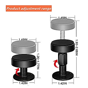 NatureMan 2 Pieces of Black Adjustable Threaded Bed Frame Anti-Shake Tool, Headboard Stoppers，Bed stoppers ，Wall Bed headboard Anti-Shake Fixer to Prevent loosening, Easy to Install (1.1-2.5 inches)