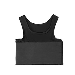 INRANXISM Chest Binder for Women FTM Cotton Binder Trans Hook Binder Bra for Transgender Tank Top (Medium, Black)