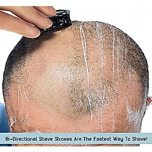 Premium Omnishaver with White Travel Case - The Fastest Way to Shave Head, Legs, Arms, Body | an Alternative to Disposable Shaving Razors Self Cleans & Strops During Use | Bald Head Shaver for Men