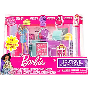Barbie Boutique Stamp Set - Creative Stamps for Kids to Explore Imagination and Design, Kid-Friendly Stamp Kit for Arts and Crafts Fun, Featuring Fashionable Designs and More.