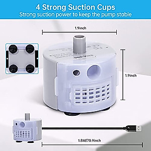 Cat Water Fountain Pump, DR-DC Replacement Pump for Stainless Steel Pet Water Fountain, Pet Fountain Pump for Adjustable Water Flow Water Dispenser, Ultra Quiet Pump for Dog Drinking Fountain