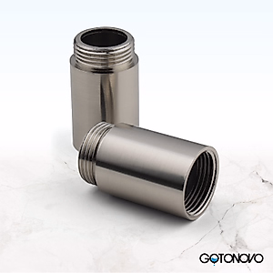 gotonovo 2 Inch Wall Mount Extension Tube for Shower Fixture Spout Tub Spout Extender One Pair Brushed Nickel