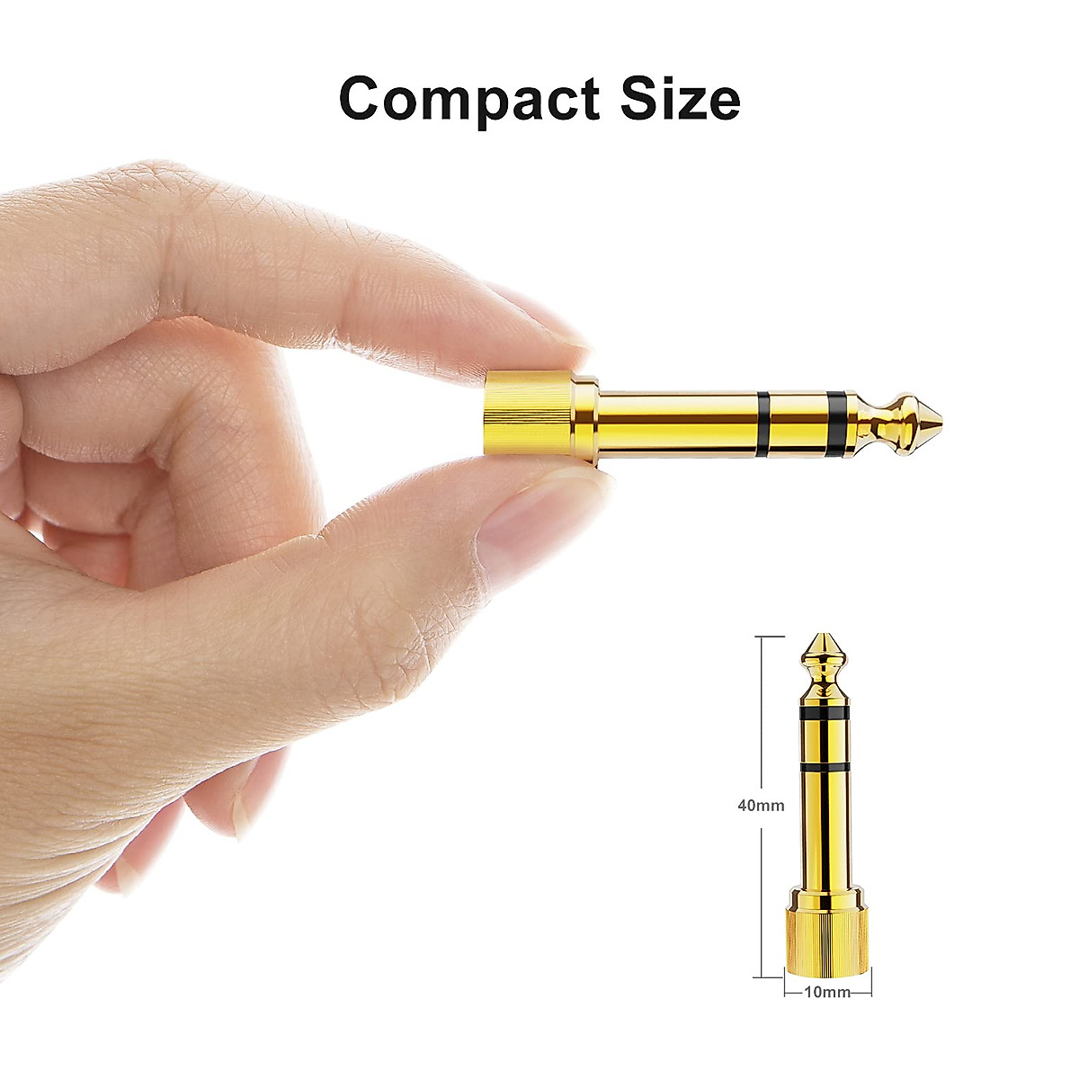 CableCreation 1/4'' to 1/8'' Headphone Audio Adapter, 6.35mm to 3.5mm Male to Female TRS Stereo Jack, Gold Plated Audio Jack Convertor for Cellphone,Speaker,Mic,iPod,Receiver,Guitar, Digital Piano