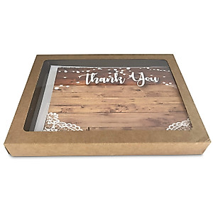 25 Thank You Cards Thick Rustic Style With 25 Envelopes