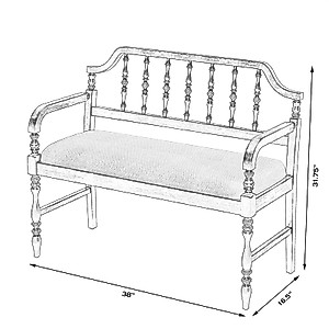 BOWERY HILL Transitional Cafe Noir Wood Upholstered Bench in Black