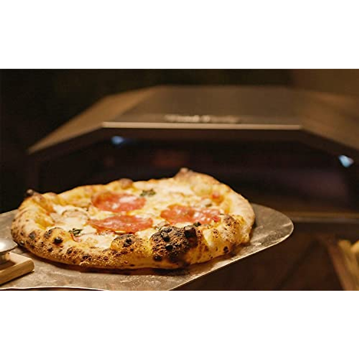 Bakebros Outdoor Pizza Oven (Titan Gray) Portable Gas-Fired Outside Ovens with Pizzas Peel, Stone, Built-in Infrared Thermometer, Recipe and Carry Cover Bag