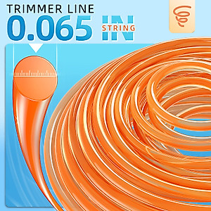 Weed Eater String, Eventronic 065 Trimmer Line of 580-Feet, Trimmer Line for Universal Replacement, Round Weed Wacker String Fits Medium& Heavy Grass&Weeds, String Trimmer Line of Orange Premium Nylon
