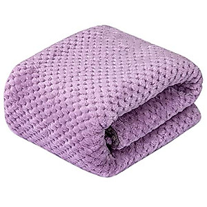 Fuzzy Dog Blanket or Cat Blanket or Pet Blanket, Warm and Soft, Plush Fleece Receiving Blankets for Dog Bed and Cat Bed, Couch, Sofa, Travel and Outdoor, Camping (Blanket (24" x 32"), DG-Lavender)