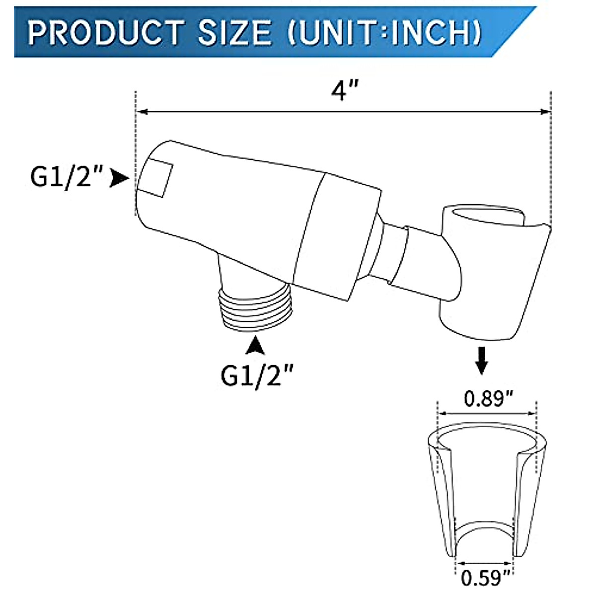 G-Promise Solid Metal Shower Head Holder for Hand Held Showerhead, Adjustable Bracket, Shower arm Adapter, Universal Shower Arm Mount,Oil-Rubbed Bronze Finish