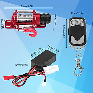 RC Car Winch,1/10 Scale Rc Car Metal Winch with Remote Controller for Scx10 D90 HPI 1/10 Rc Crawler Car.
