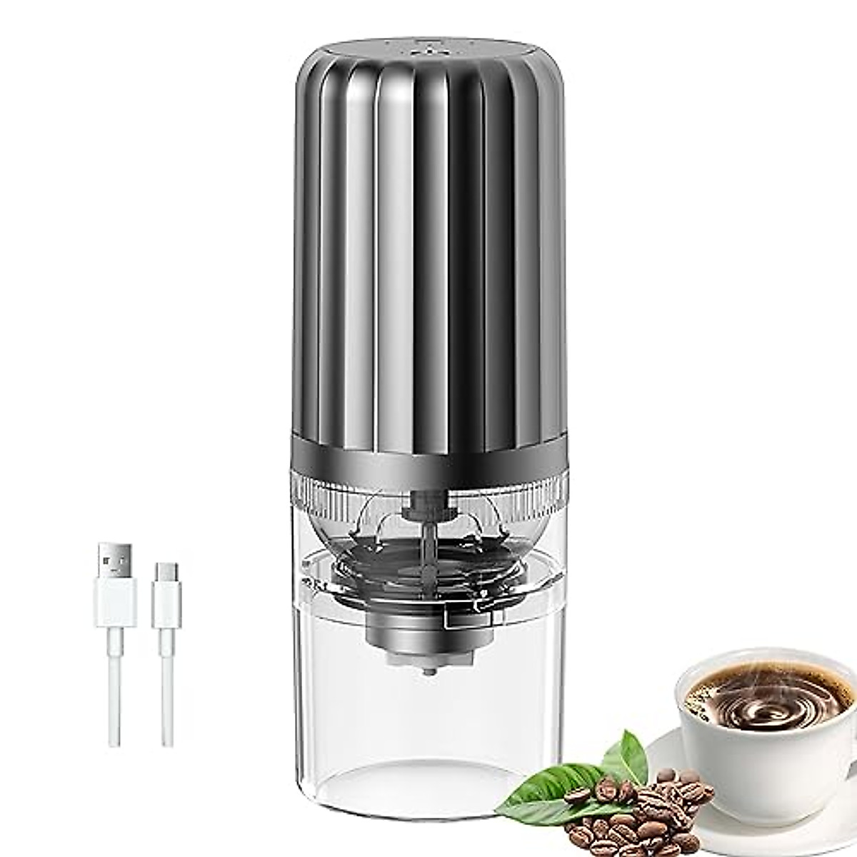 Automatic Coffee Grinder, Ceramic Coffee Bean Grinder, Washable Small Cordless Coffee Grinder With Adjustable Settings, Portable Coffee Grinder Electric Burr For Espresso Drip Camping