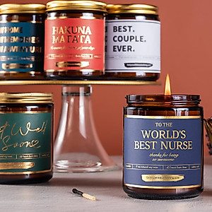 Worlds Best Nurse - 9oz Soy Candle for Nurses ; LPN Gifts for Women, Licensed Practical Nurse Presents, Birthday Gifts for A Nurse, Student Nurse, Nursing Students, Future Nurse, Caretaker, New Nurse