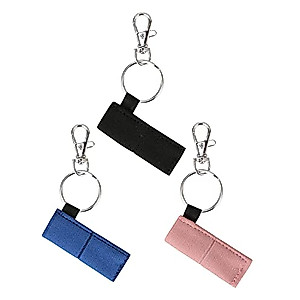 Meiiy Chapstick Holder Elastic Lip balm Holder Lipstick Sleeve Pouch Lip Gloss Holder With Hook 3 Pcs Stocking Stuffers Gift for Women (3pcs)