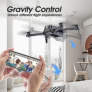 DEERC Drone with Camera, D70 Drones with Camera for Adults 720P HD, RC Quadcopter for Beginners with 2 Batteries, Kids Toy Easy to Play, Auto Hover, Voice Control, APP Control, 3D Flips