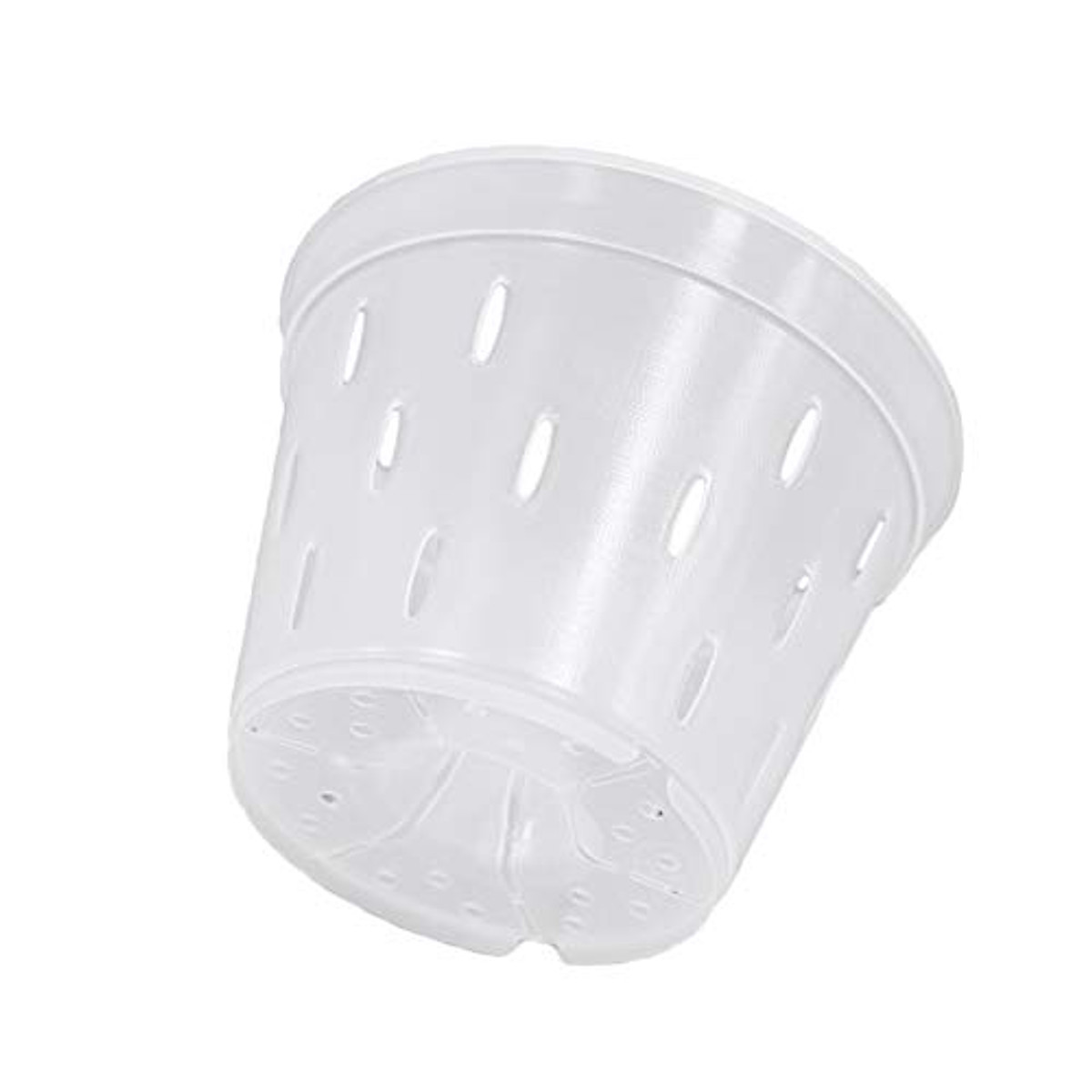 TRUEDAYS Orchid Pots with Holes Plastic Flower Plant Pot Clear Plastic Orchid Pot for Indoor Outdoor, 4.5 Inch 4 Pack