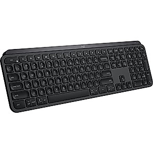 Logitech MX Keys Advanced Wireless Illuminated Keyboard, Tactile Responsive Typing, Backlighting, Bluetooth, USB-C, Apple macOS, Microsoft Windows, Linux, iOS, Android, Metal Build (Black)