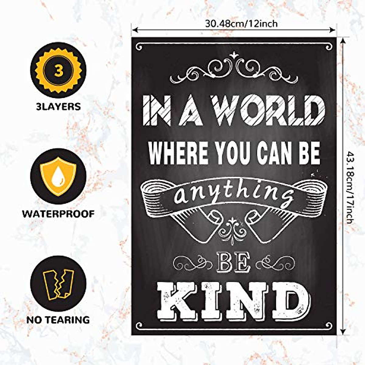 Whaline 20 Pack Motivational Classroom Posters, Chalkboard Design Inspirational Quotes Posters, Waterproof Classroom Wall Arts for Students Teachers Classroom Decorations, 12 x 17 Inch