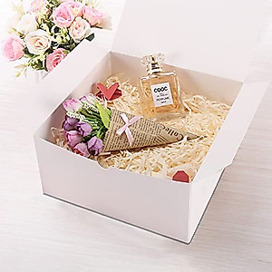 Frantis White Gift Boxes 8x8x4 Inches 10 Pack,Paper Gift Box with Lids for Bridesmaid Proposal, Birthday, Party,Christmas,Wedding, Crafting Cupcake Boxes,with Thank You Sticker