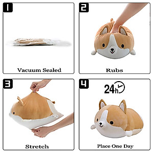 sofipal Corgi Dog Plush Pillow, Soft Shiba Inu Corgi Butt Stuffed Animal Toys Gifts for Bed, Valentine, Kids Birthday, Christmas (Brown, 11.8inch)