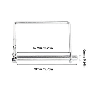 10 Pcs Square Shaft Locking Pin Safety Coupler Pin 1/4 Inch Diameter for Farm Trailers Wagons Lawn Hitches and Garden (Silver) by XBDZR