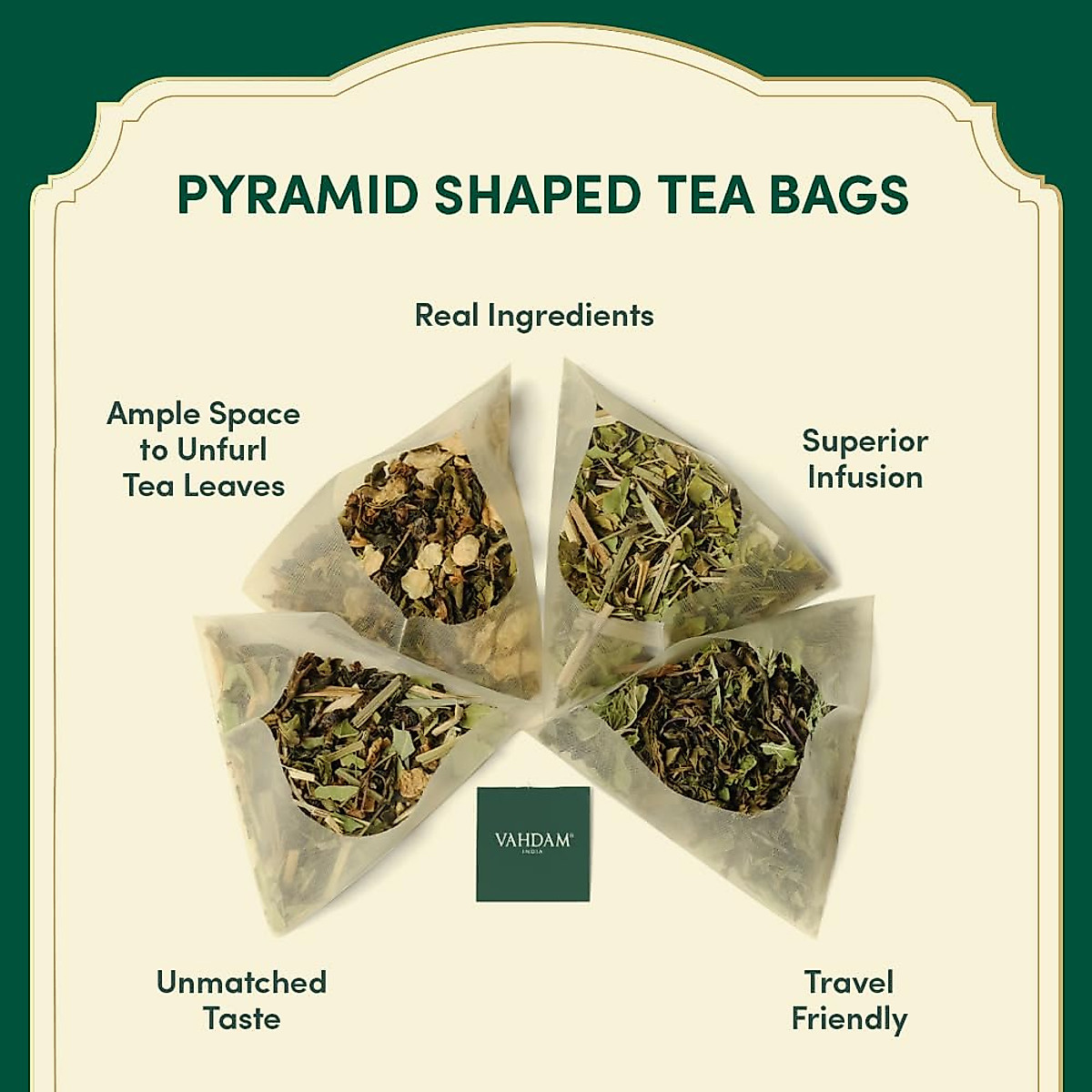 VAHDAM, Assorted Green Tea Sampler Gift Set (5 Flavors, 4 Tea Bags Each) Gluten Free Tea Variety Pack - Long Leaf Pyramid Green Tea Bags Variety Pack | Gifts For Him/Her | Gifts for Women & Men