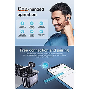 INSBES Wireless Earbuds Bluetooth 5.3 Headphones Touch Control with Wireless Charging Case IPX7 Waterproof Stereo Ear Buds in-Ear Built-in Mic Bluetooth Earbuds
