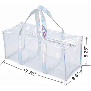 Clear PVC Travel Makeup Toiletry Storage Bag Large Capacity Plastic Tote Bag Cosmetic Clothes Organizer Bag for Men and Women