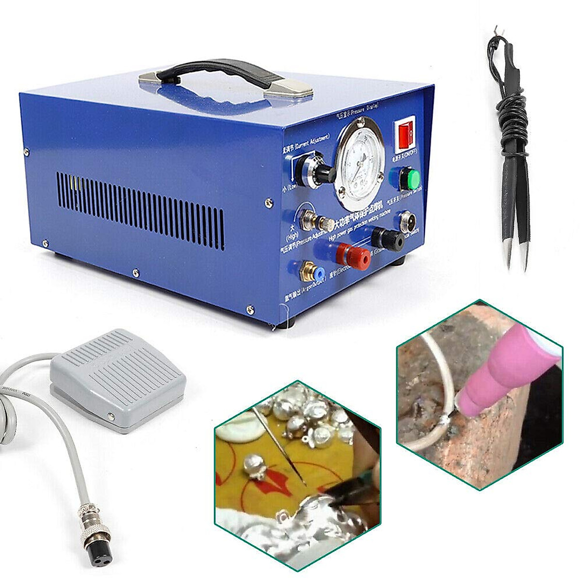 DNYSYSJ Automatic Spot Welder, 110V Jewelry Spot Welding Machine Pulse Argon Necklace Bracelet Arc Welding Machine for Gold, Silver, K Gold, Palladium, Platinum,Titanium, Copper