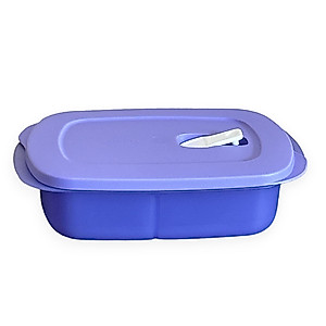 Tupperware CrystalWave Microwave Divided Rectangle Dish Container Purple
