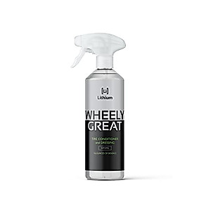 WHEELY GREAT TIRE DRESSING AND CONDITIONER, PROTECTS RUBBER FROM U.V. RAYS. CONDITIONS RUBBER SO IT WON'T DRY OUT AND CRACK. KEEPS TIRES BLACK- NOT SHINY. REMOVES BROWN FILM FROM SIDEWALLS.