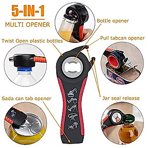 Tunyet Jar Openers for Seniors Bottle Opener set 4pcs.4 &5 in 1 Multi Function Non-Slip Jar Opener Lid Opener Tools and 2Pcs Rubber Jar Opener Gripper Pad (rubber 4pcs)