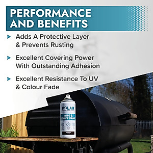 Polar BBQ & Stove Spray Paint - Matt Black - 2 x 13.5 Fl Oz - Heat Resistant Barbeque Paint - Up to 650°C - Garden BBQ, Stoves, Firepits, Fireplaces & Metal Surfaces - Indoor & Outdoor