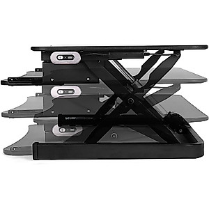 ApexDesk ZT Series Height Adjustable Sit to Stand Electric Desk Converter, 2-Tier Design with Large 36x24 Upper Work Surface and Lower Keyboard Tray Deck (Electric Riser, Black)