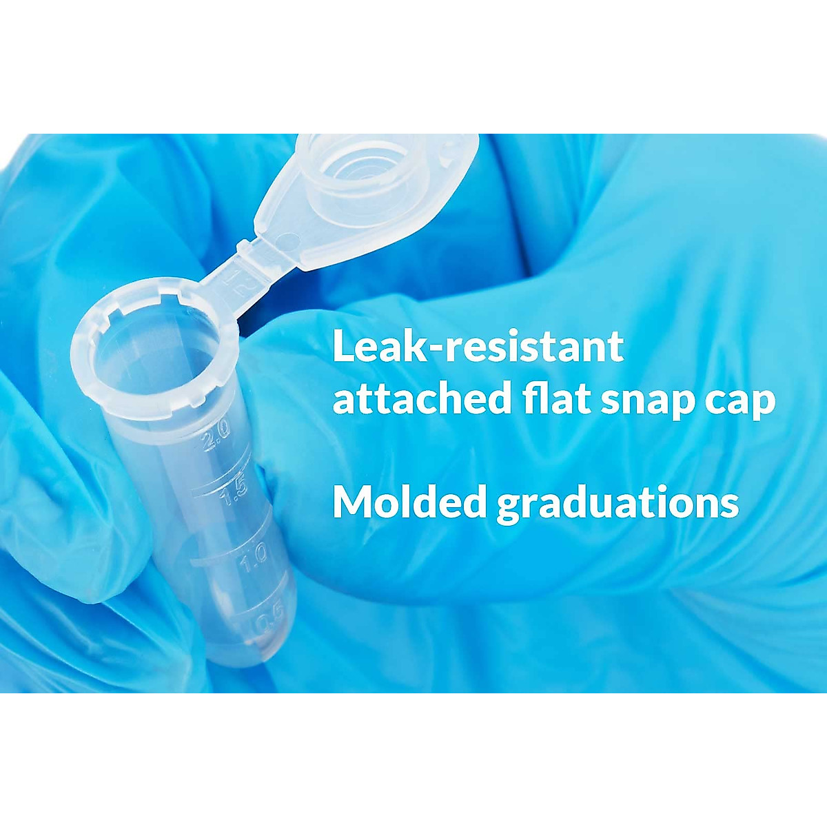 Globe Scientific 111568 Polypropylene Graduated Microcentrifuge Tube with Snap Cap, Round Bottom, Natural, 2mL Capacity, Pack of 1000