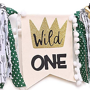 Wild one 1st Birthday Banner - Wild One Decoration, A High Chair Banner, A Wild Side Banner, Inspired by Wild Creatures, Photo Props, Where There are Wild Things.