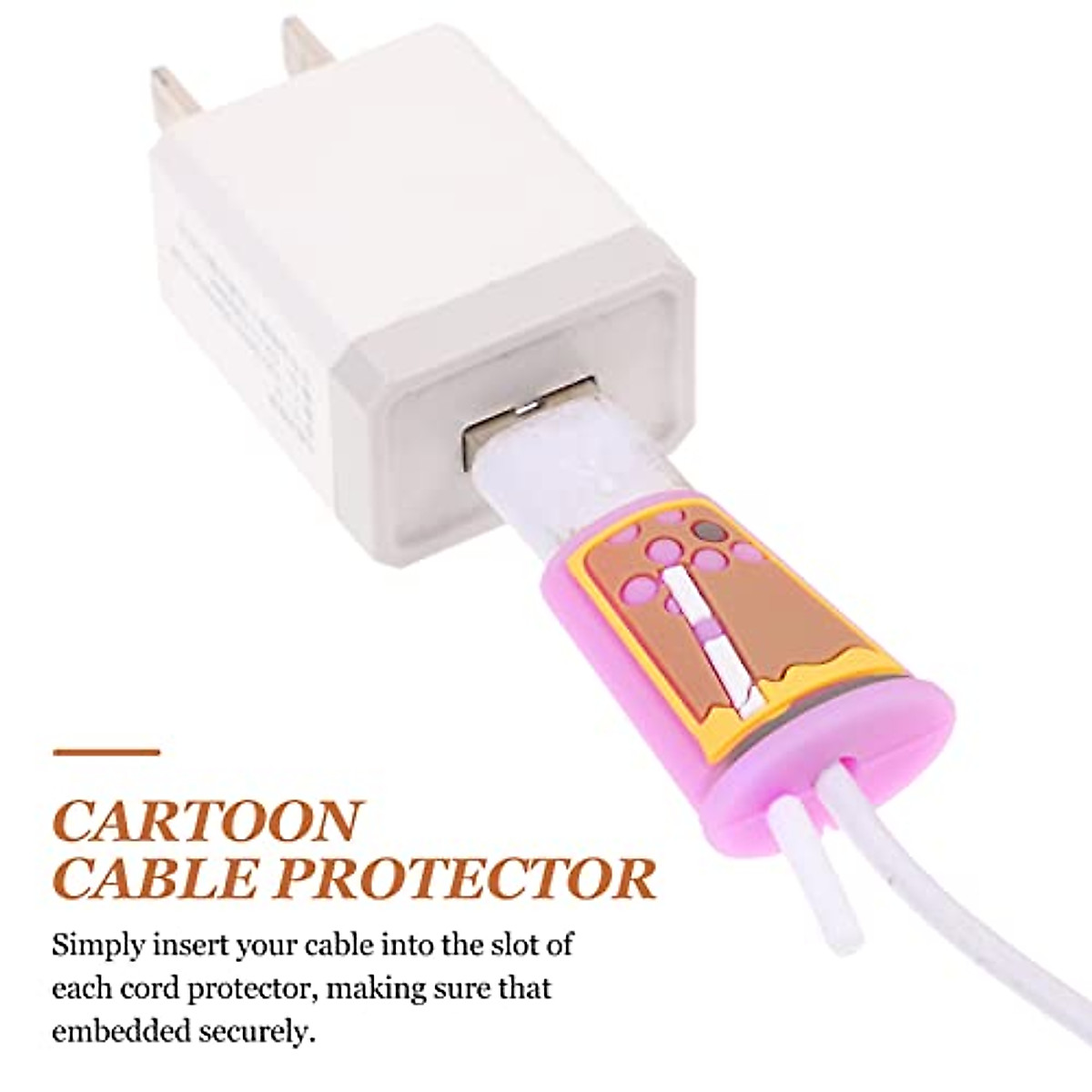 Sosoport 6pcs Data Cable Protective Sleeve Dessert Shaped Protector Charger Protector Phone Charging Line Cover Adorable Protection Sleeve Lovely Data Cable Sleeve Data Lines Plug Protector